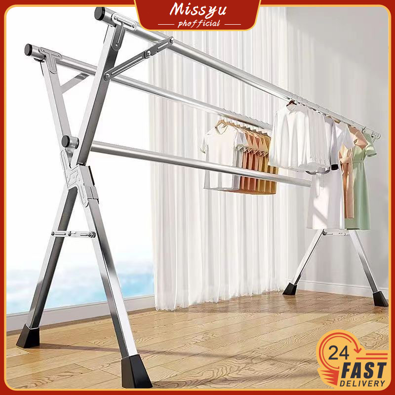 Foldable Sampayan Stainless Steel Clothes Rack Laundry Drying Rack ...