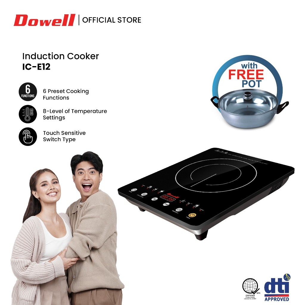 Dowell Single Hob Induction Cooker Free Stainless Pot 6 Cooking ...