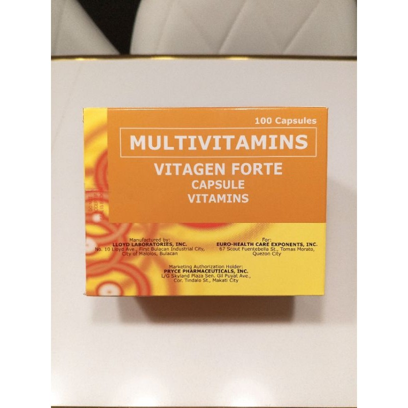 VITAGEN FORTE B COMPLEX B1+B6+B12 Multivitamins (100 Capsules) | Shopee ...