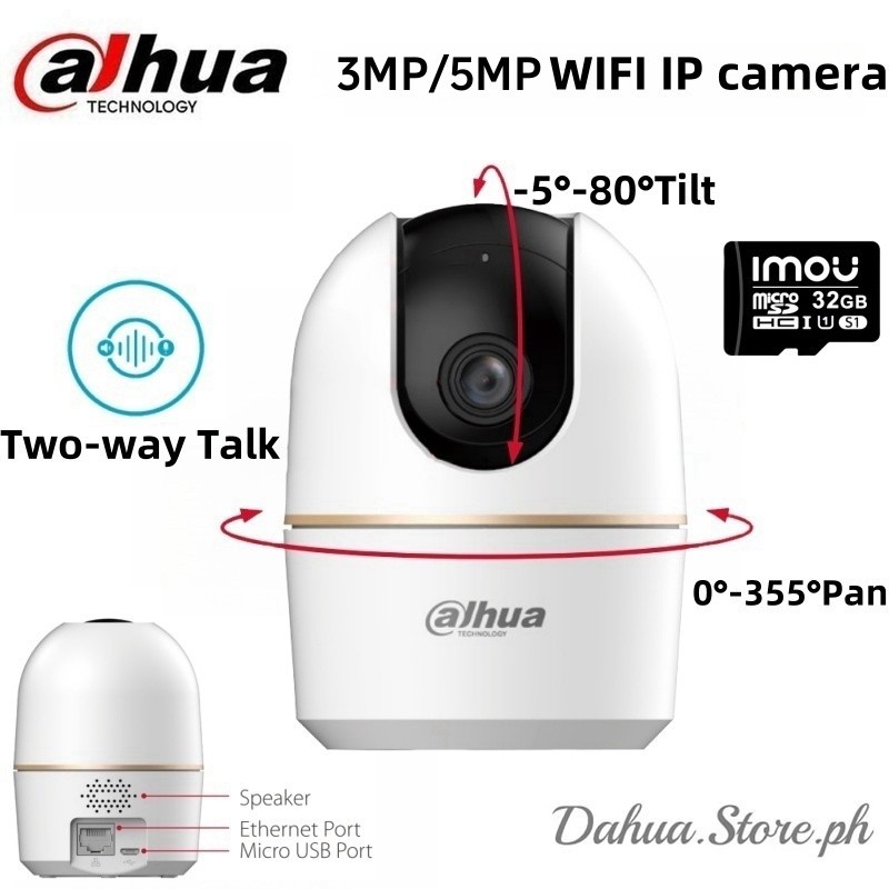 Dahua Full HD 3MP 5MP Indoor Fixed-focal Wi-Fi Pan & Tilt Network ...
