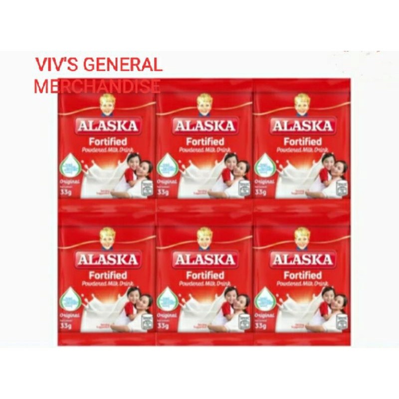 Alaska Fortified Powdered Milk Drinks ( 6s x 33g ) | Shopee Philippines