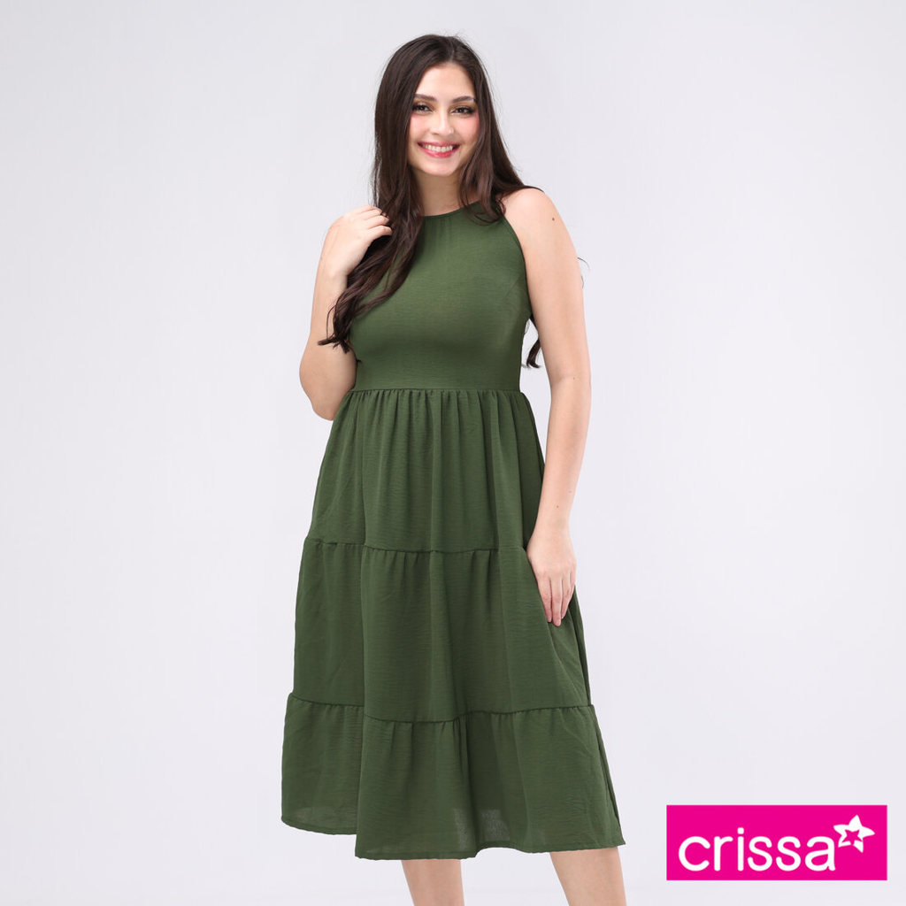Crissa Linen Wrinkles Sleeveless Long Dress CLDT29-0055 | Shopee ...