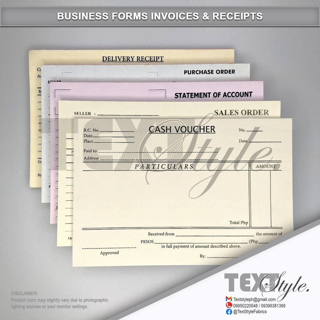 Textstyle Delivery Receipt Sales Order Slip Purchase Order Statement ...