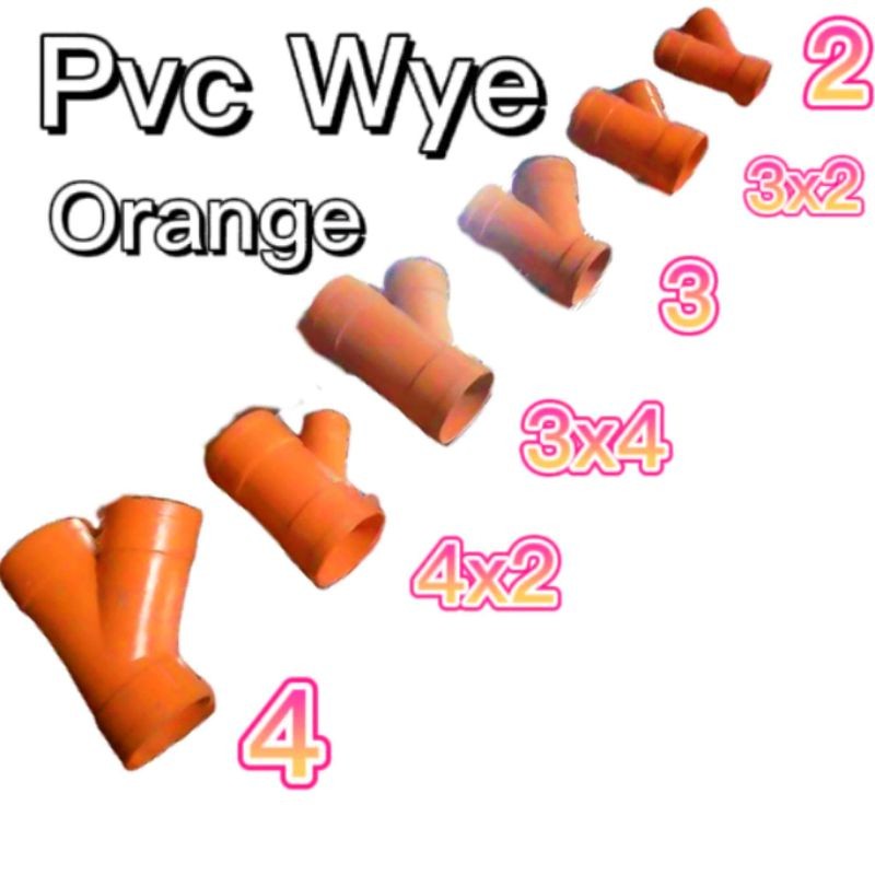 Pvc Wye Orange BIG SIZES 2x2'', 3x2'', 3x3'', 4x2'', 4x3'', 4x4 ...