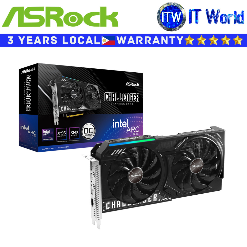 Itw | ASRock B580 Challenger 12GB GDDR6 OC Intel Arc Graphic Card (AR ...
