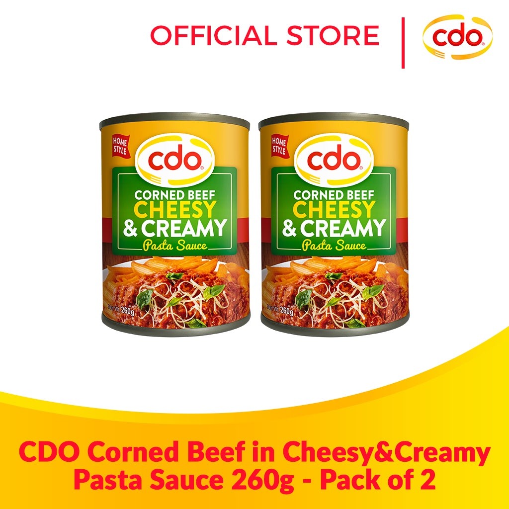 CDO Corned Beef in Cheesy & Creamy Pasta Sauce 260g - Pack of 2 ...