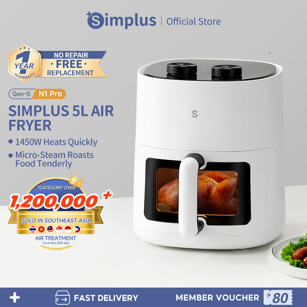 Simplus Gen-S N1 5L Air Fryer Non-stick Multifunction Frying Pan Air Fryer Oven | Shopee Philippines