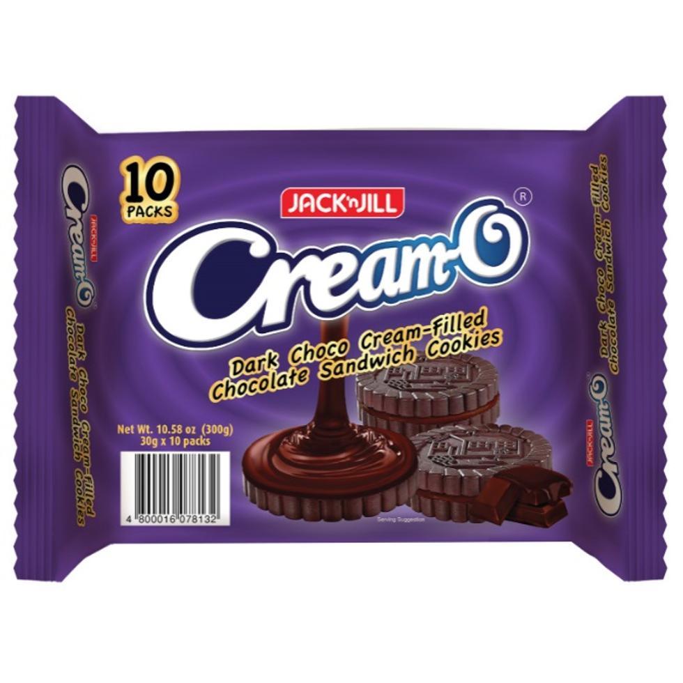 Jack N Jill Cream-O Cream Filled Chocolate Sandwich Cookies Dark Choco ...