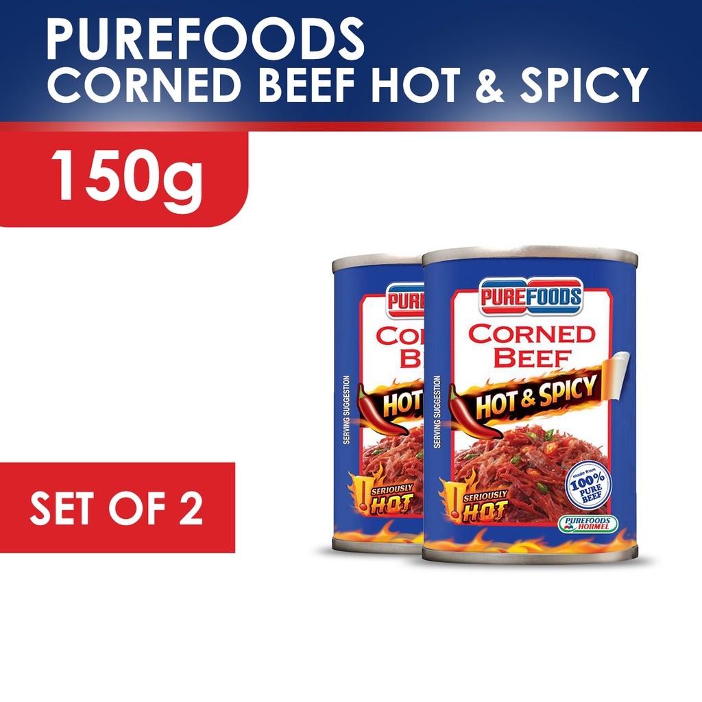 Purefoods Corned Beef Hot & Spicy 150g Set of 2 | Shopee Philippines