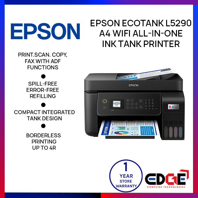 EDGE | EPSON Ecotank L5290 A4 WIFI All-In-One Ink Tank Printer | Shopee ...