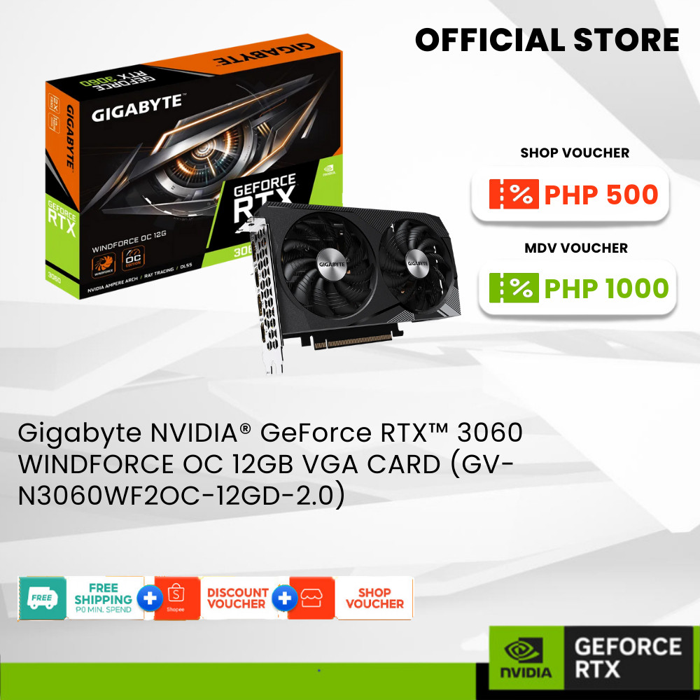 Gigabyte NVIDIA GeForce RTX 3060 WINDFORCE OC 12GB VGA CARD (GV ...