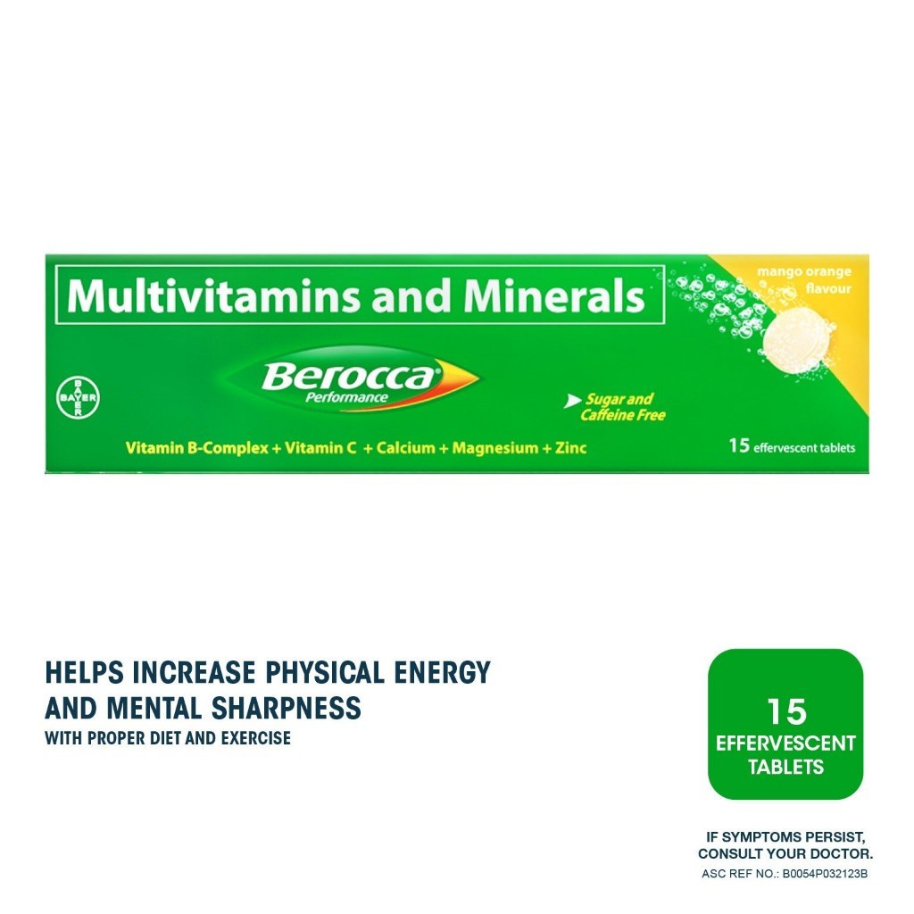 BEROCCA Mango Orange Vitamin B-Complex + Ascorbic Acid + Calcium ...
