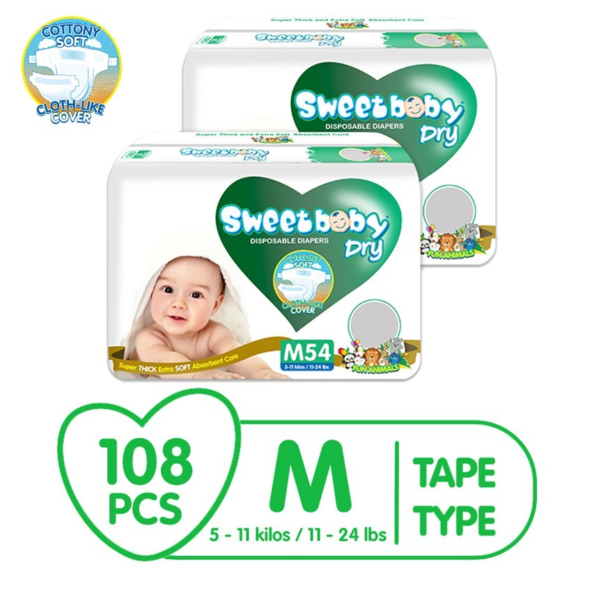 Sweetbaby Dry Jumbo Pack Medium 54s x 2 (108 pcs) | Shopee Philippines
