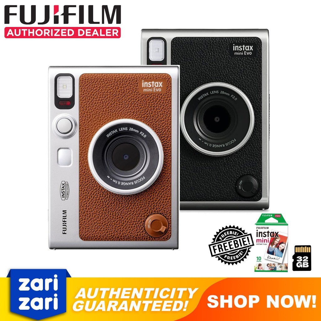 FujiFilm Instax Mini Evo Instant Camera with Free Film 10 sheets + 32GB ...