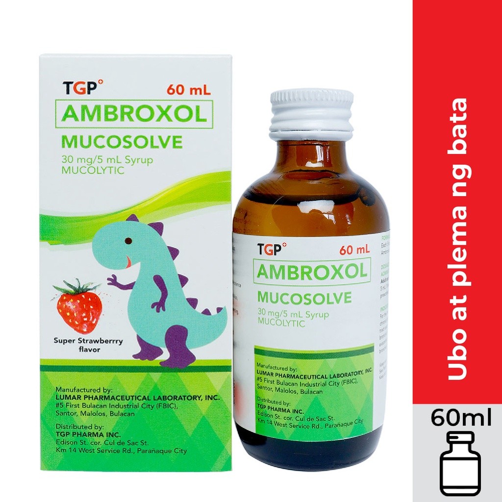 MUCOSOLVE TGP Ambroxol 30mg/5ml/60ml Syrup 1 bottle Breaks up phlegm ...