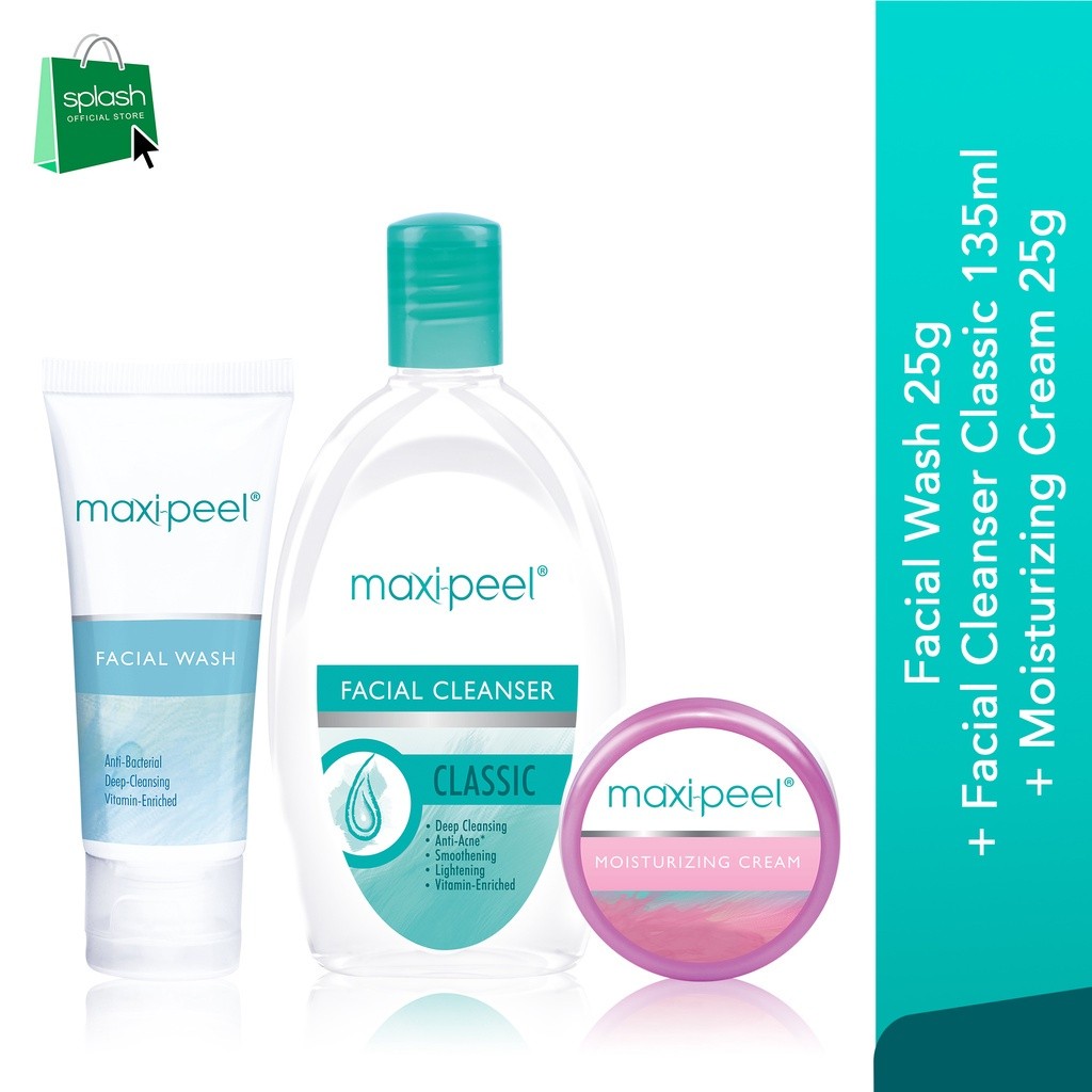 Maxi-Peel Facial Wash 25g + Facial Cleanser Classic 135ml ...