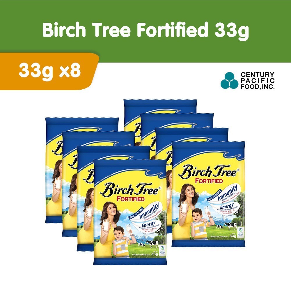 Birch Tree Fortified Powdered Milk 33g x 8 - Supports Immunity, Brain ...