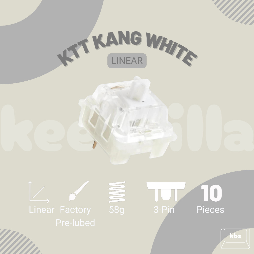KTT Kang White Linear Switch Mechanical Keyboard Switch SMD LED 3 pin ...