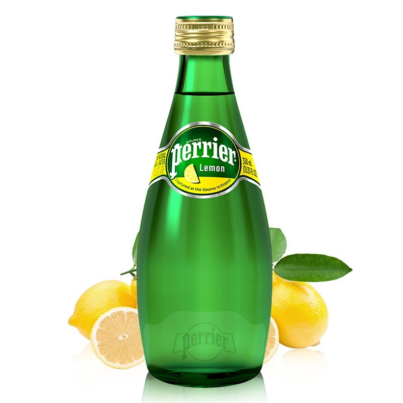 Perrier Sparkling Natural Mineral Water Lemon Bottle 330ml | Shopee ...