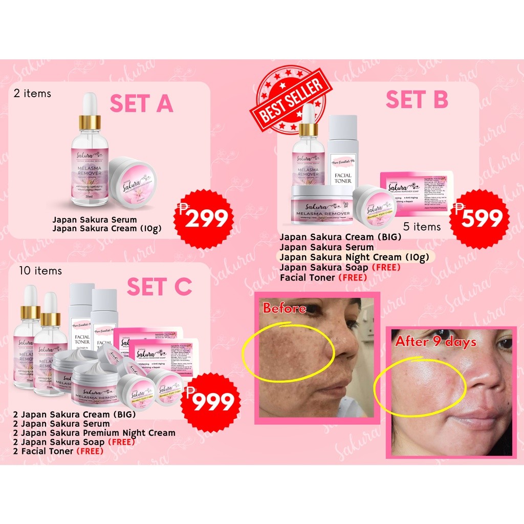 Japan Sakura Set(Melasma/Pekas Remover ) | Shopee Philippines