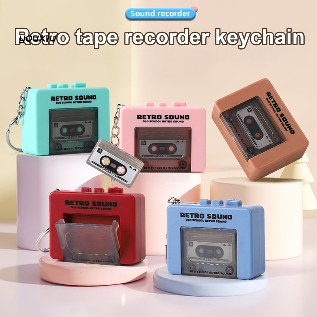 YOUX- Retro Cassette Recorder Keychain Mini Music Player Toy Toddlers ...