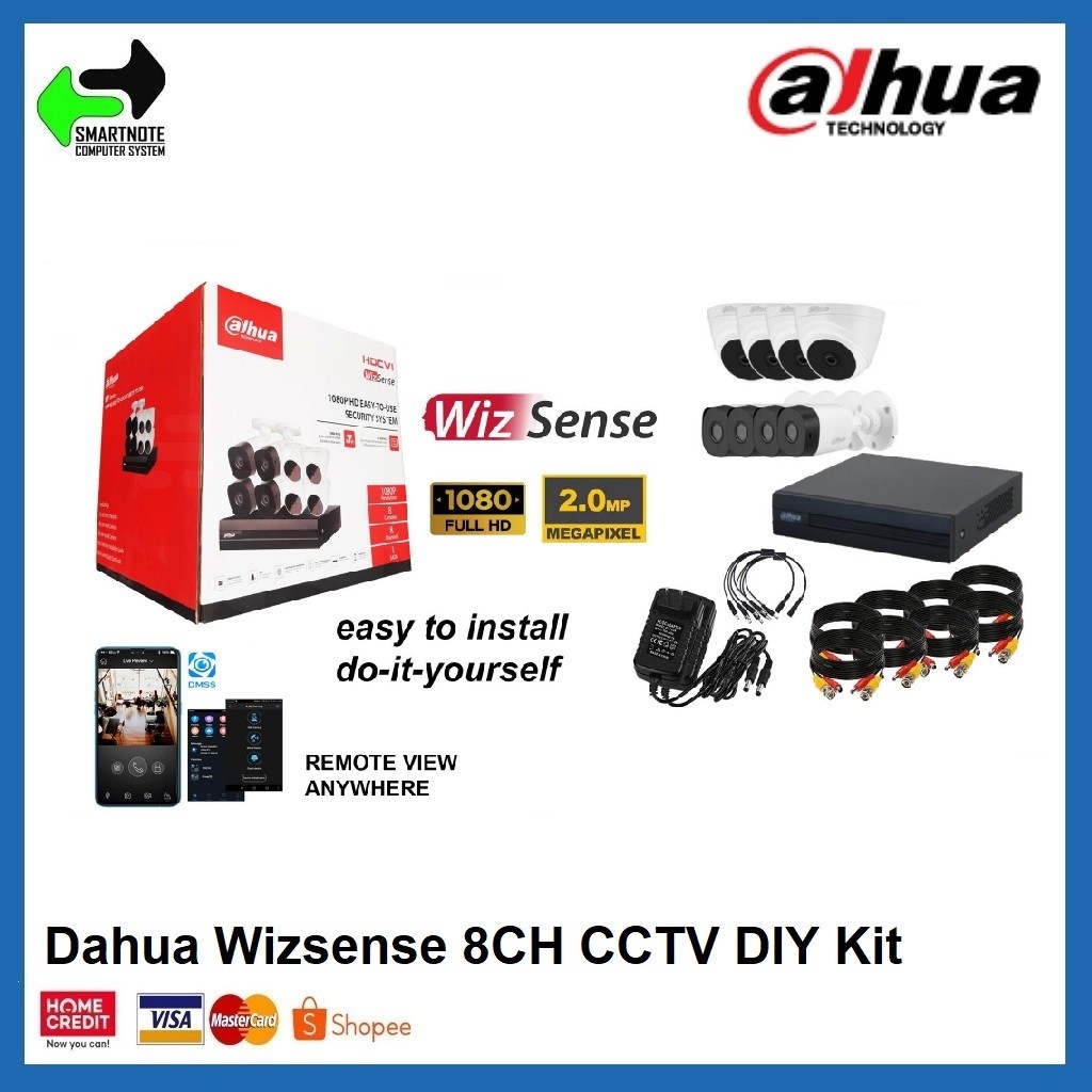 Dahua 8 Channel 2MP HD 1080P CCTV Security System Package Wiz HDCVI KIT ...