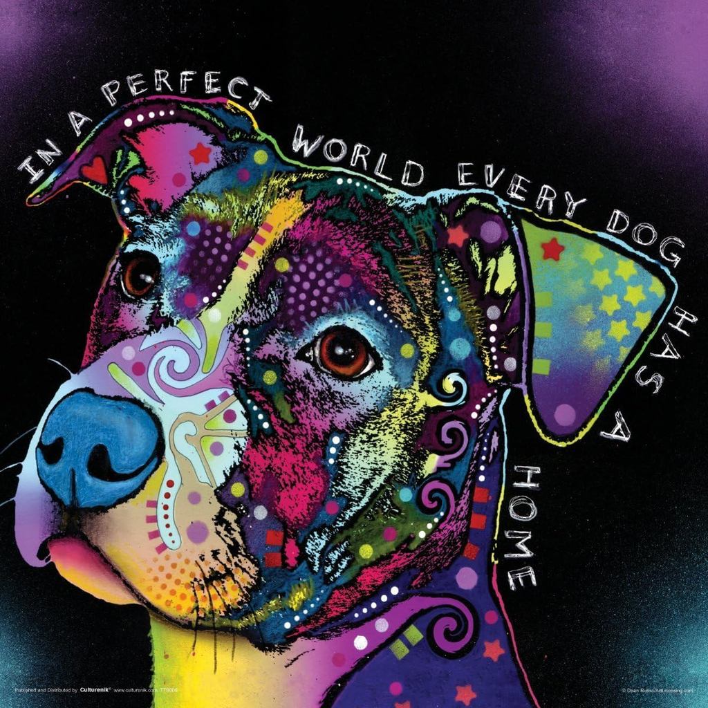 Culturenik Dean Russo Dog World Quote Modern Animal Decorative Art ...