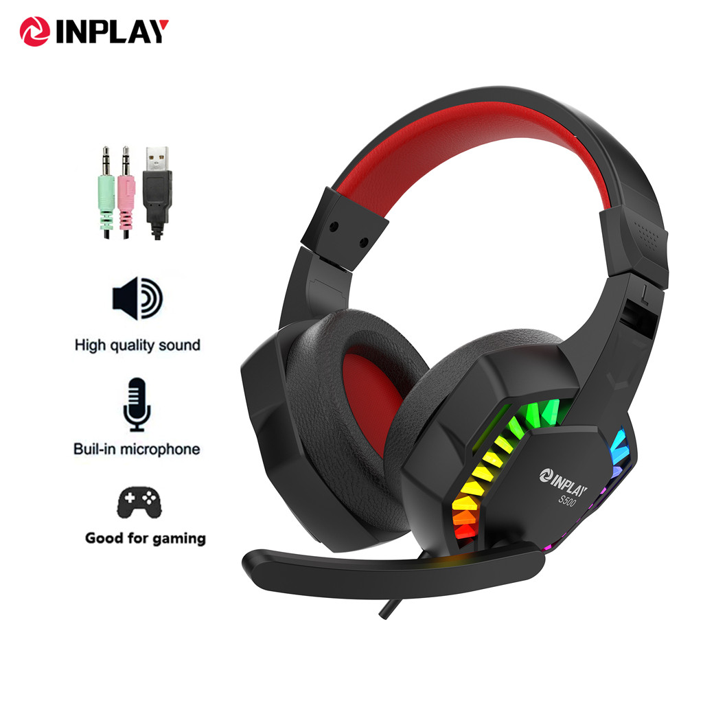 Inplay S500 Wired RGB Gaming Headset With Mic Surround Sound Over Ear ...