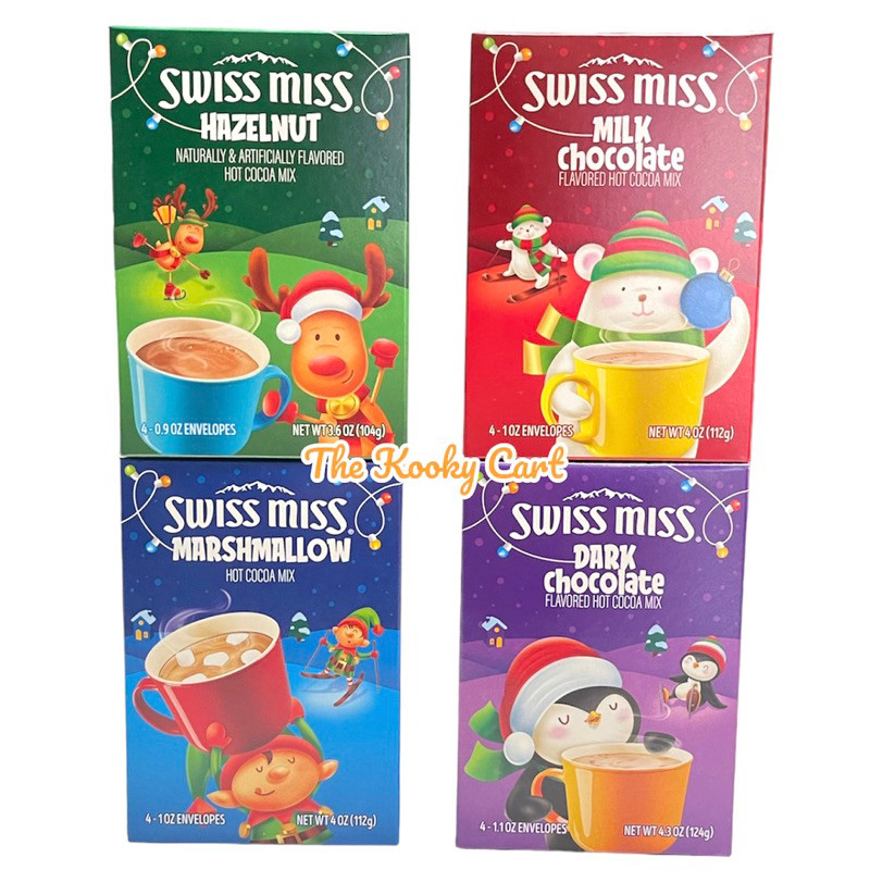 Swiss Miss Chocolate Drink Christmas Gift Pack of 4 Boxes Hot Cocoa Mix ...