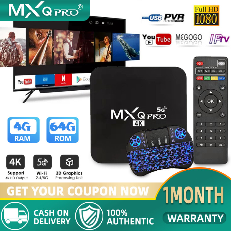 mxq pro tv box 4k 5g 4gb 64gb android smart digibox tv box for tv HD ...