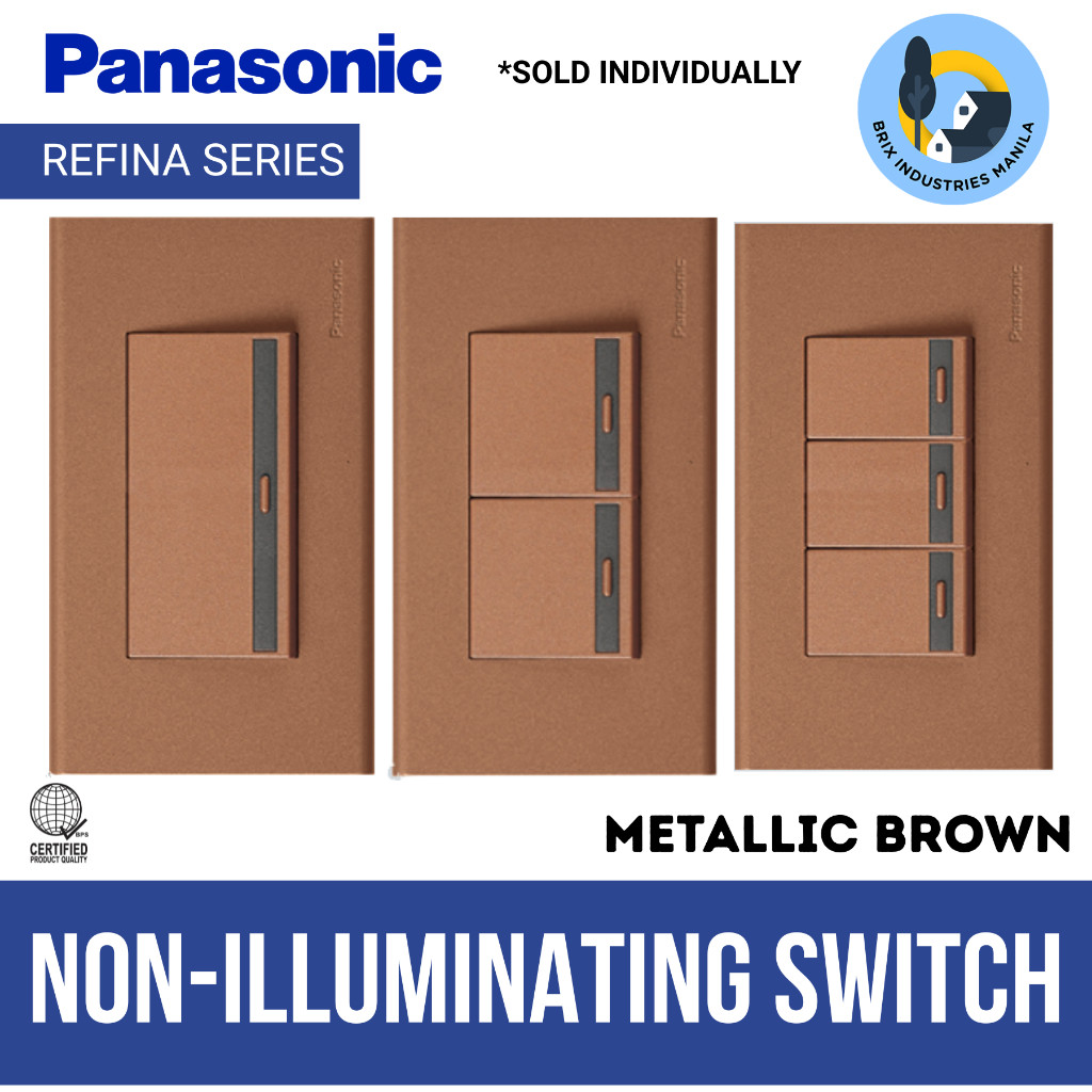 Panasonic Metallic Brown Refina Series 1 Way Switch Set 1 2 or 3 Gang ...