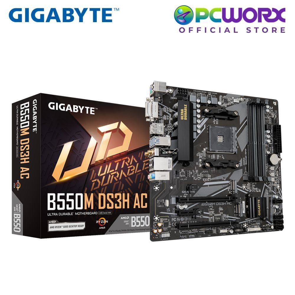 Gigabyte GA-B550M-DS3H AM4 DDR4 m-ATX | Ultra Durable PCIe 4.0 Ready x16 Slot |Gigabyte ...