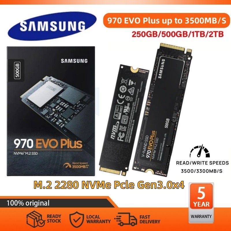 Samsung 970 EVO PLUS SSD 500G 1TB 2TB NVMe PCIe 3.0 M.2 2280 7200MB/S ...