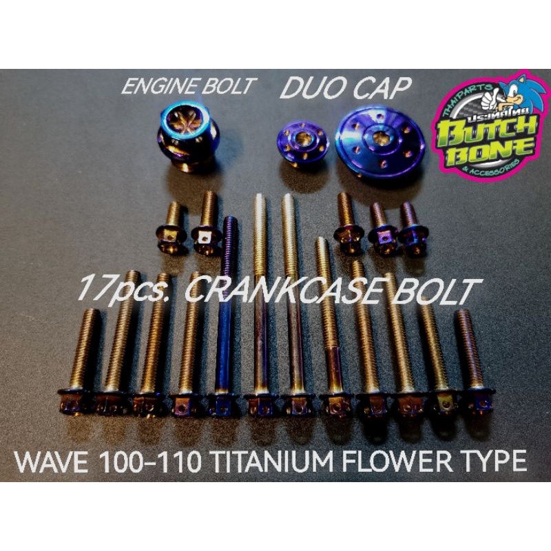 HENG CRANKCASE BOLT-DUO CAP-ENGINE SET WAVE 100/125 HONDA RS 125/150 ...