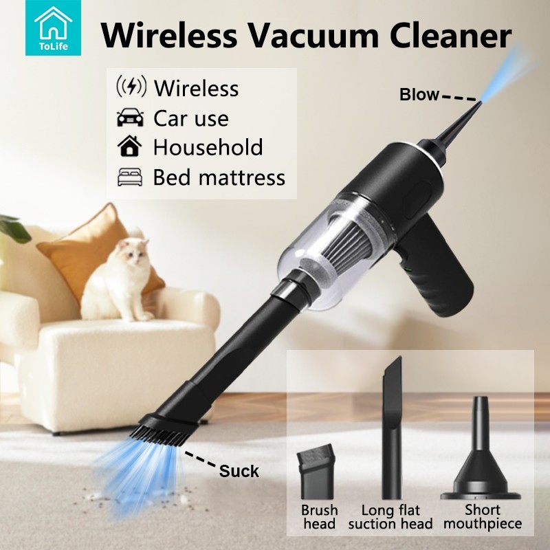 【3 IN 1】Portable Wireless Vacuum Cleaner For Home Mini Car Vacuum ...