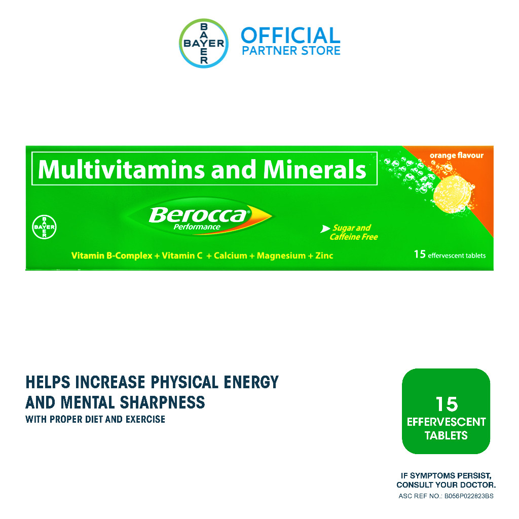 BEROCCA Performance (Orange) Multivitamins + Minerals 15 Effervescent ...