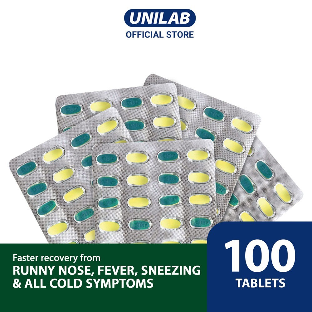Unilab Neozep Z+ 100 Tablets- faster recovery from Runny Nose, Fever ...