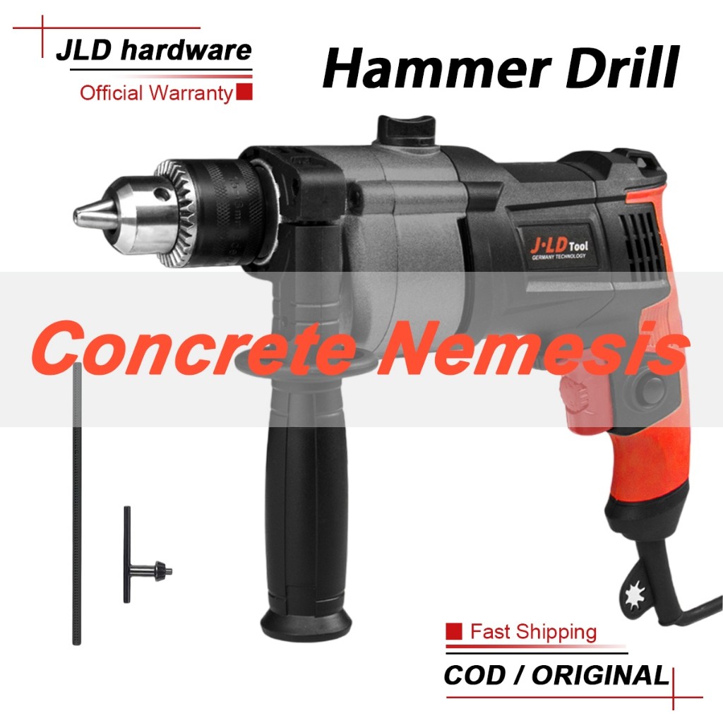 JLD Impact Drill Heavy Duty 13MM Corded Hammer Drill Variable Speed ...