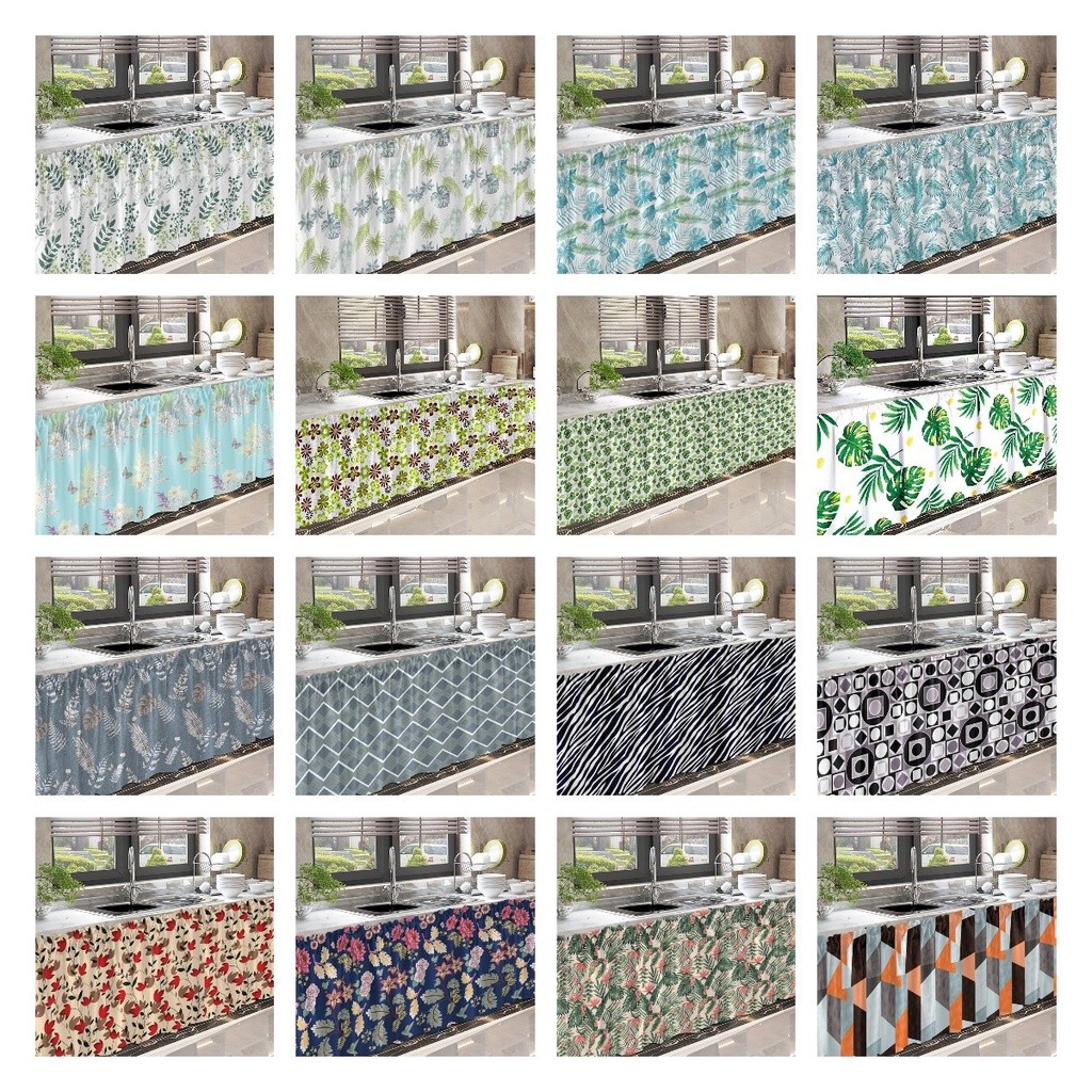 COD Panlababo Kurtina Plain 70cm*150cm Half Curtains Lababo Kitchen ...