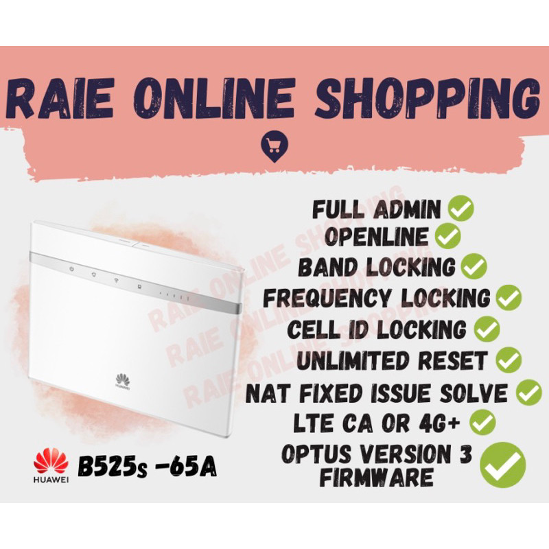 Huawei B525s - 65a (WHITE MAMBA) 4G+ LTE CAT6 BROADBAND WIFI MODEM ...