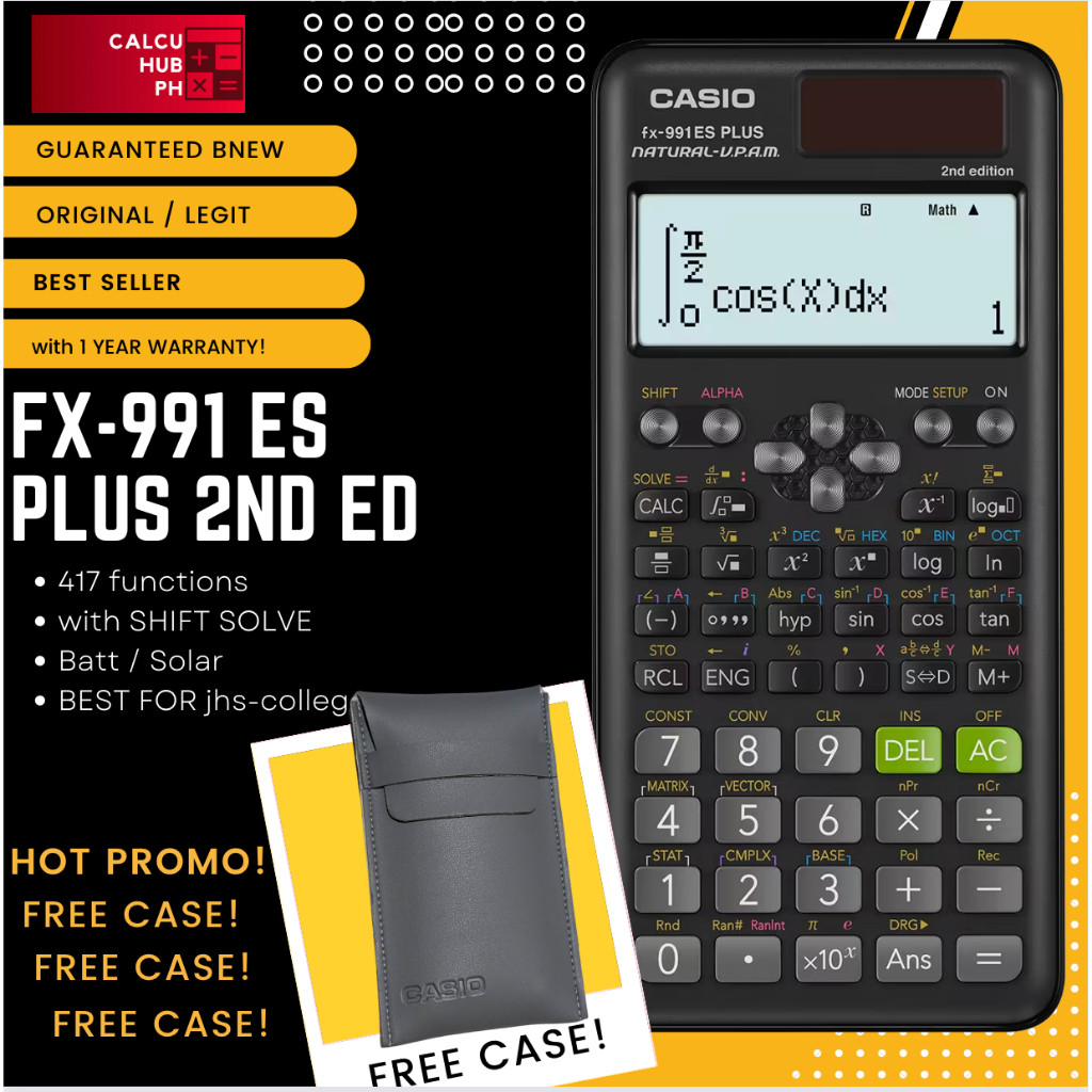 CASIO FX991ES PLUS 2ND EDITION SCIENTIFIC CALCULATOR ORIGINAL WITH 12 ...