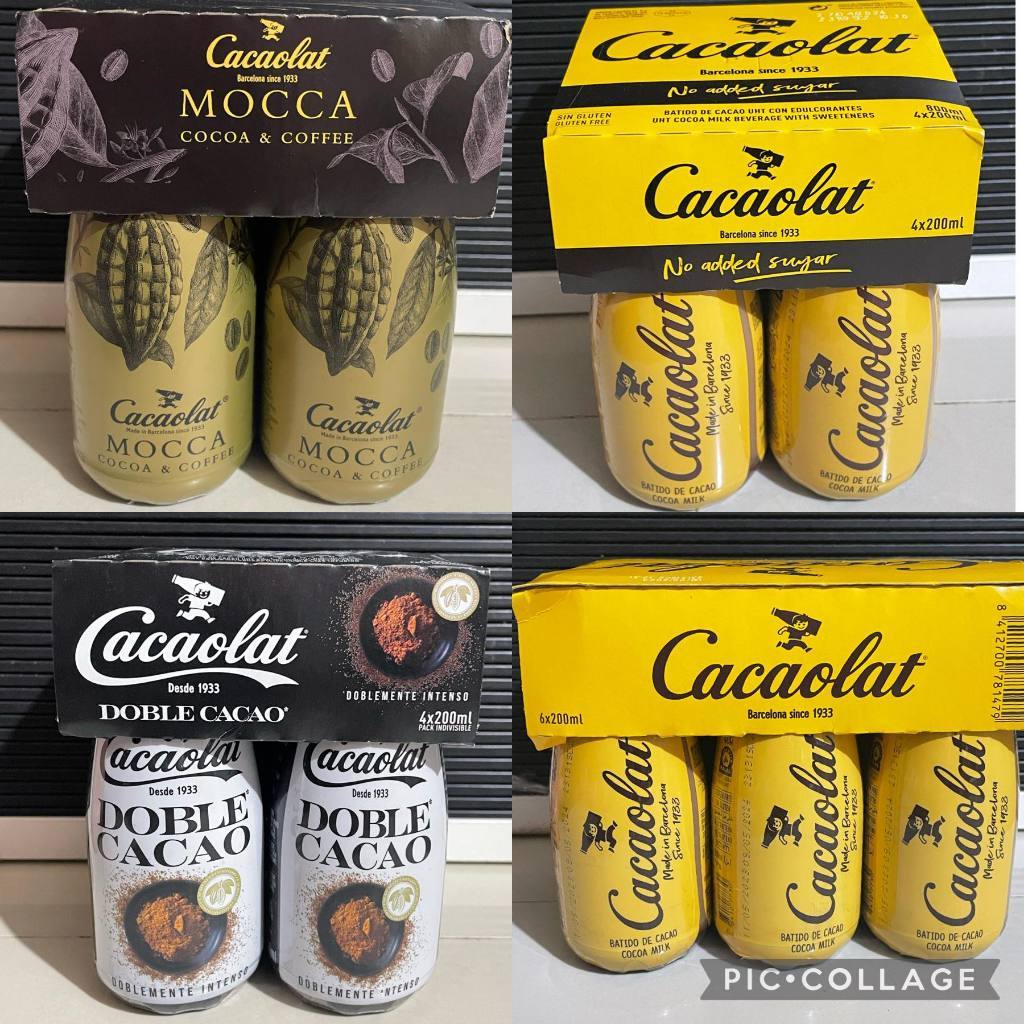Cacaolat Original Cocoa , No sugar , Doble Cacao , Mocca Pack 0f 4 ...