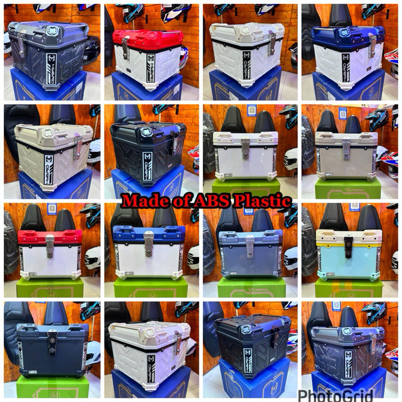Hybriid New ABS Plastic Motorcycle Top Box 45Liters and 55Liters ...