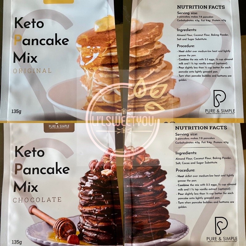 KETO | Low carb Pancake Mix (Original & Chocolate variant) | Shopee ...
