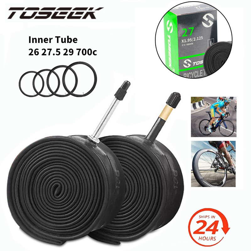 TOSEEK Bicycle Inner Tube 26 27.5 29er 700c MTB Road Bike FV/AV Valve ...