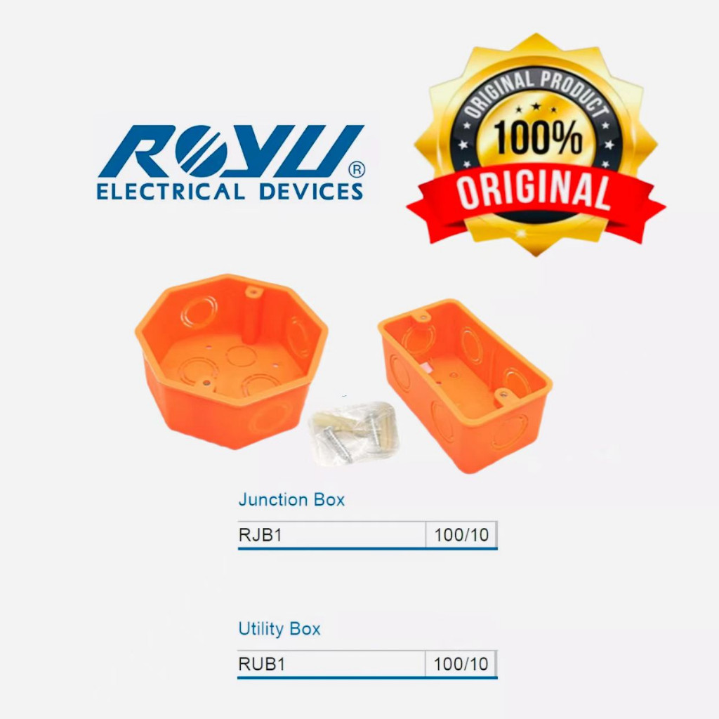 Royu Junction Box 4x4, Utility Box 4x2 with SCREW | Shopee Philippines
