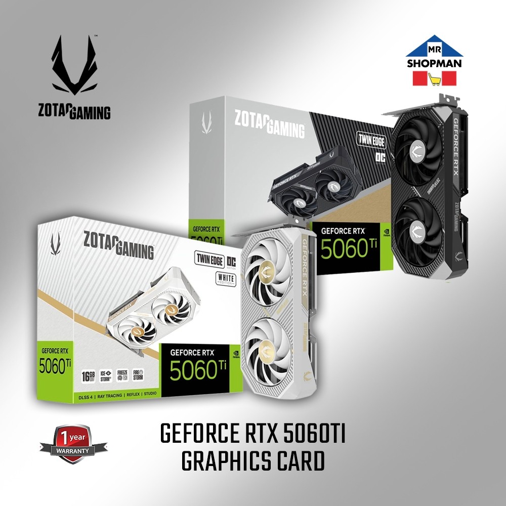 Zotac GeForce RTX 5060Ti 8GB / 16GB Twin Edge OC Black/White Graphics ...