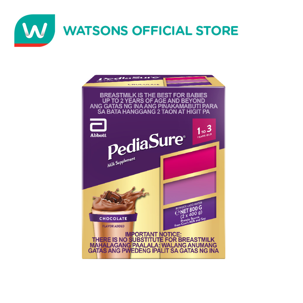 PEDIASURE 1 to 3 Choco 800g With K2 and Arginine | Shopee Philippines
