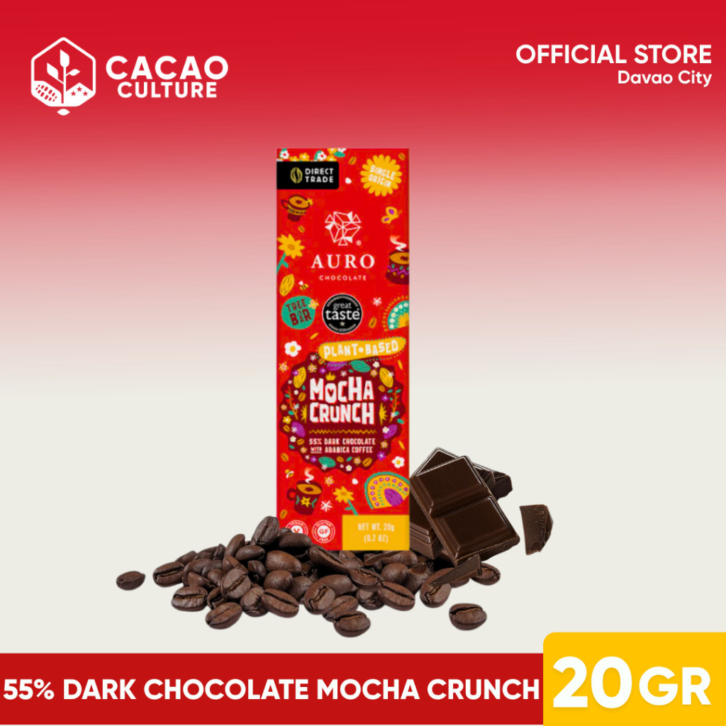 Cacao Culture |Auro Mocha Crunch 55% Dark Chocolate Bar 20g-Arabica ...