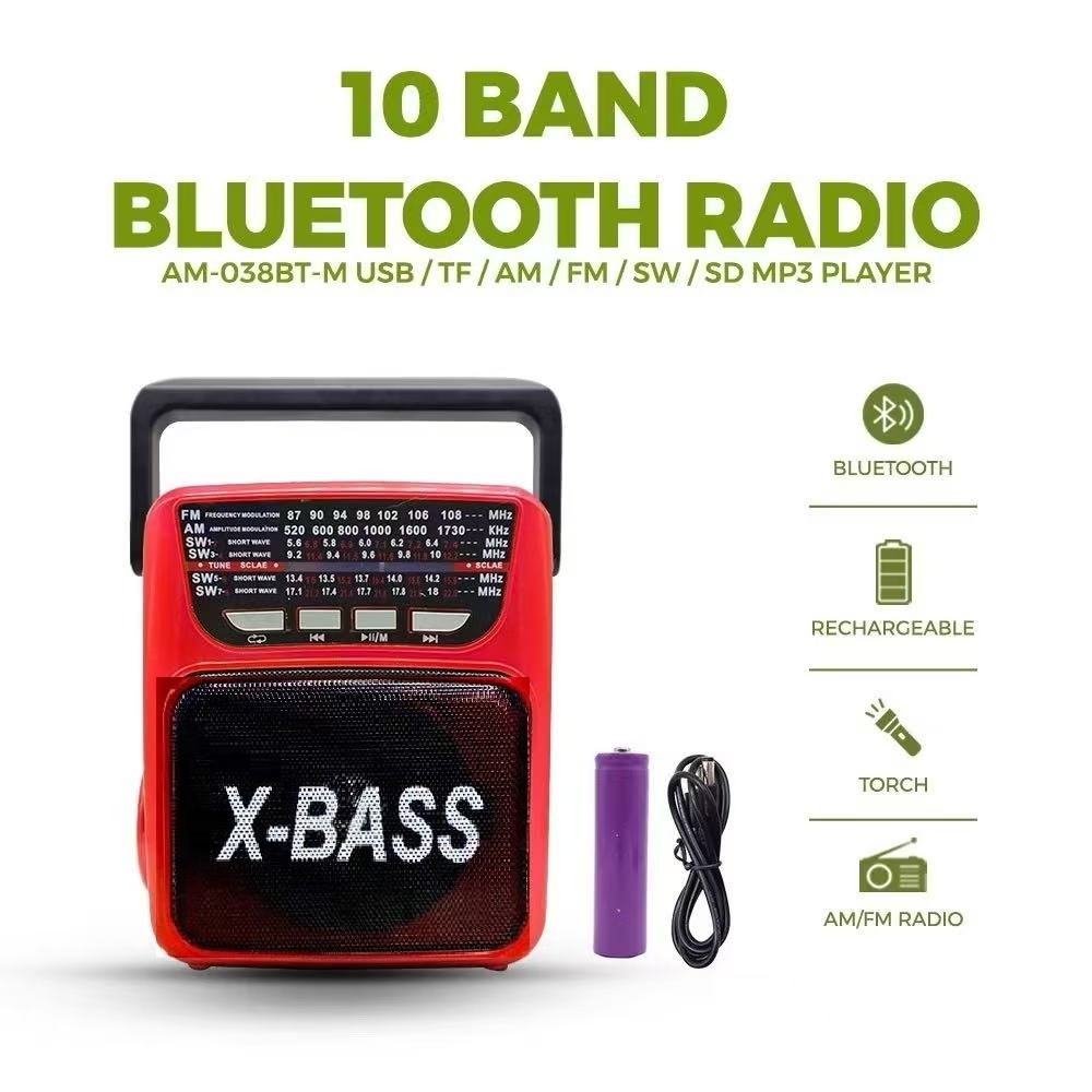 PinSan KUKU AM-068BT Rechargeable AM/FM Bluetooth Radio with USB/SD/TF ...